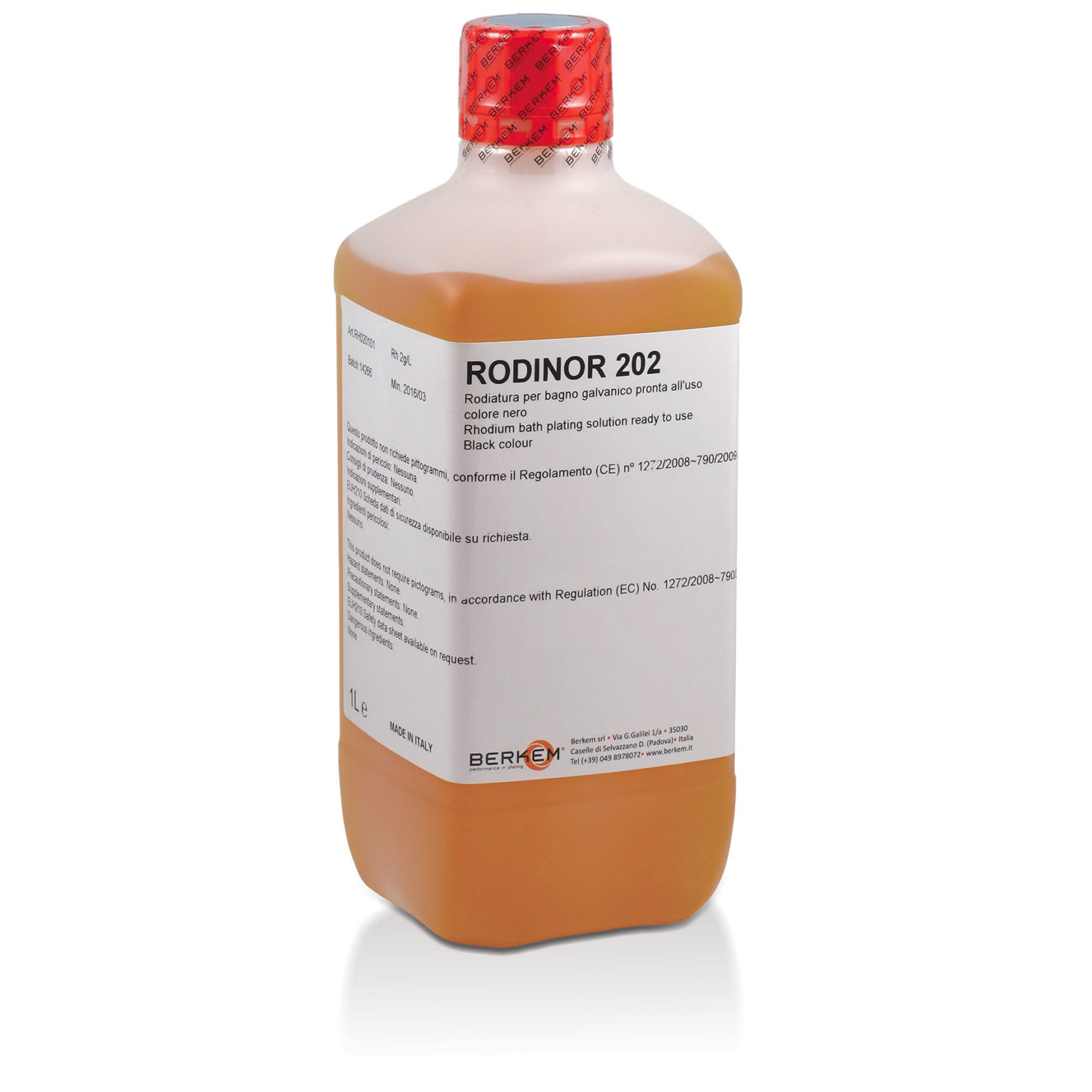 RODINOR 202 Black rhodium solution for bath plating (ready to use) Berkem